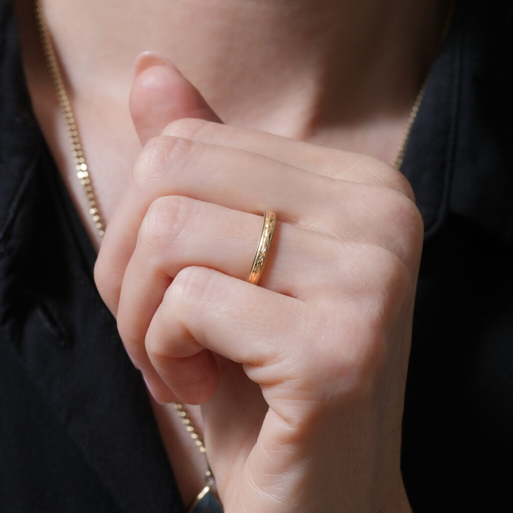 Hand Engraved Wedding Band - Adelaide Band - Do Amore