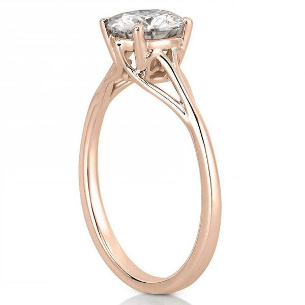 Intricate Split Shank Solitaire - Trellis Split Shank Solitaire Ring - Do Amore