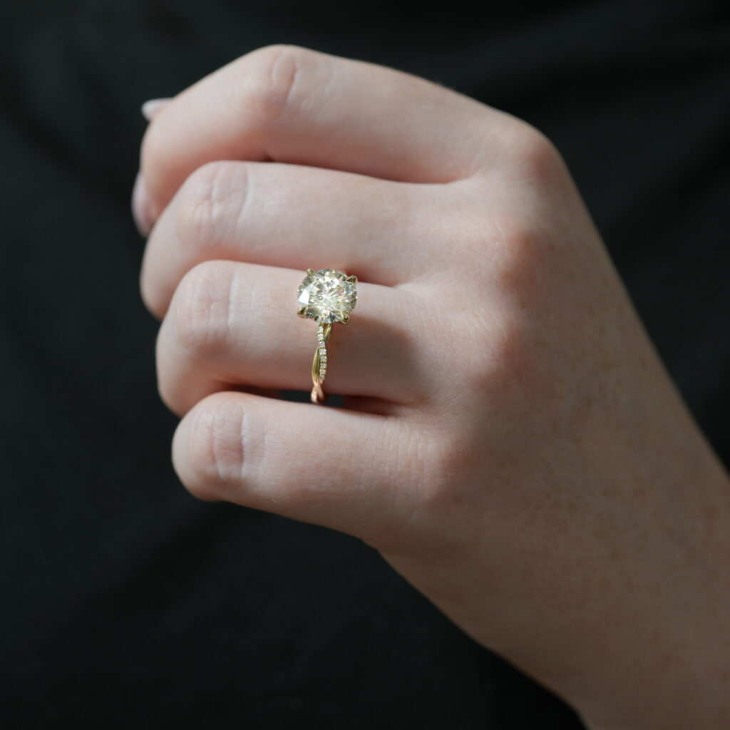 Twist Engagement ring - Twist Diamond Ring - Do Amore