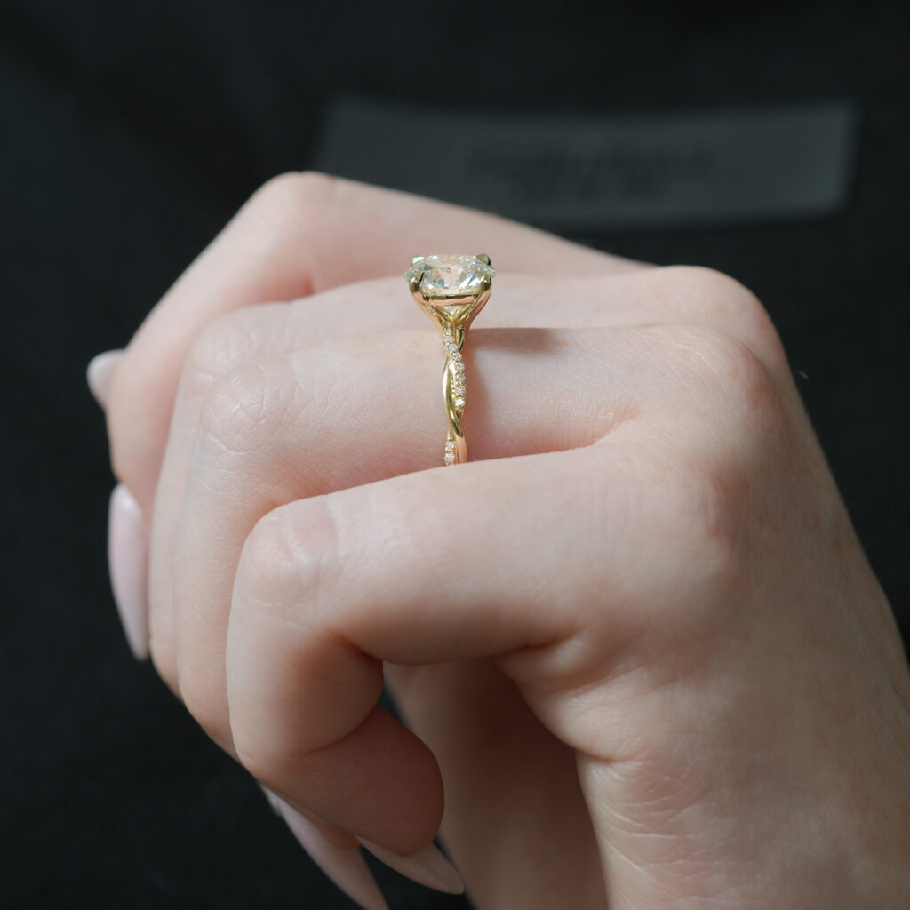 Twist Engagement ring - Twist Diamond Ring - Do Amore