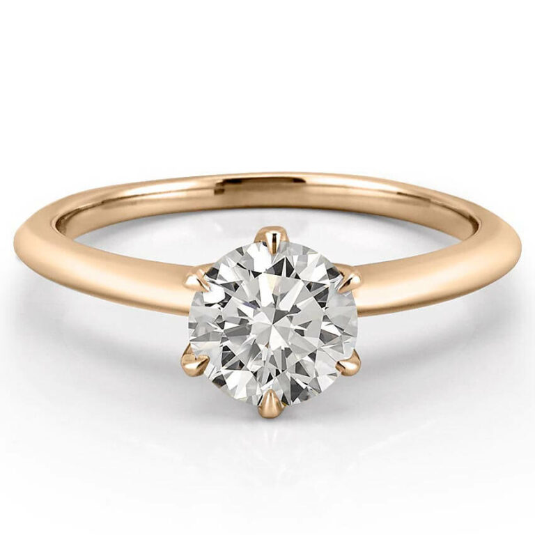 Six Prong Engagement Ring - Six Prong Solitaire - Luna Ring - Do Amore