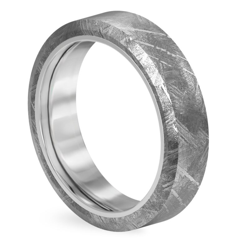 Meteorite Wedding Band - Edwin Meteorite Ring - Do Amore