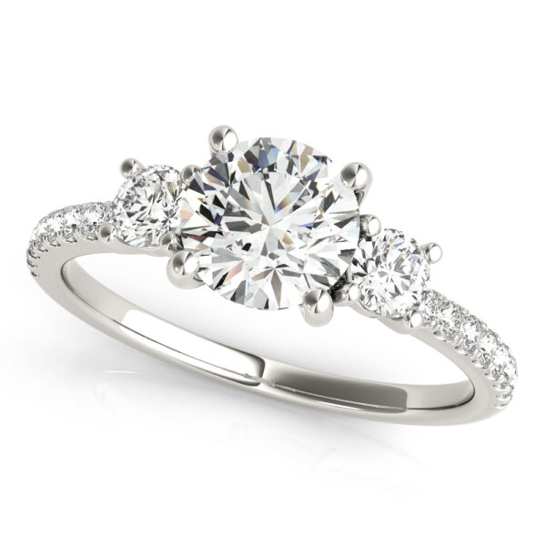 Pavé Three Stone Engagement Ring - Mia Ring - Do Amore