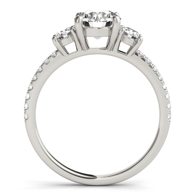 Pavé Three Stone Engagement Ring - Mia Ring - Do Amore