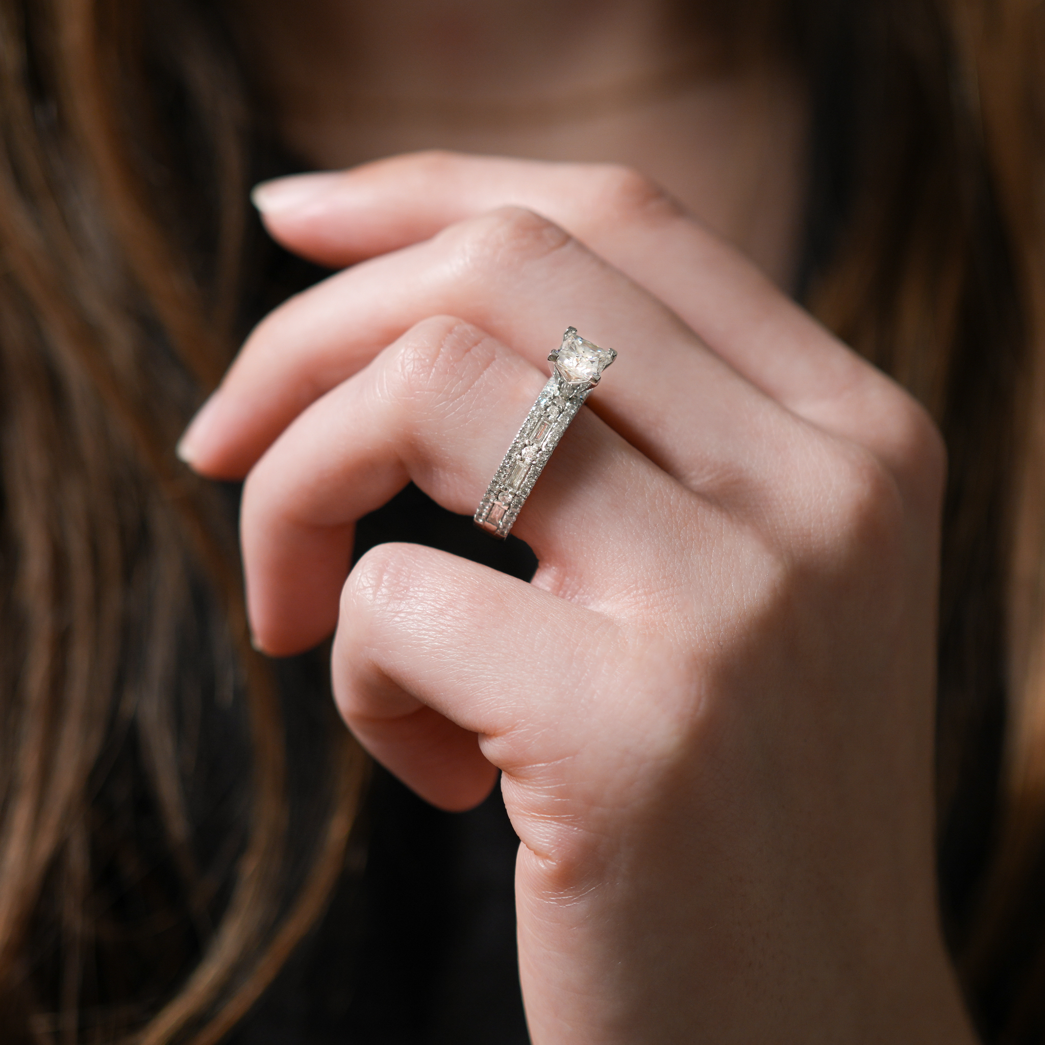 Triple Row Engagement Ring - Monroe - Do Amore