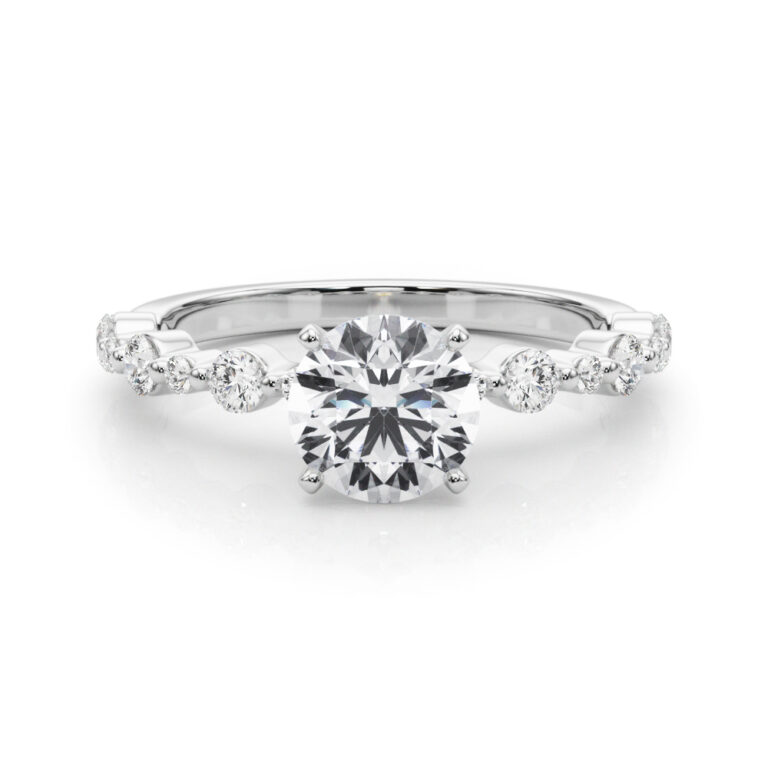 Single Shared Prong Engagement Ring - Cordelia Ring - Do Amore