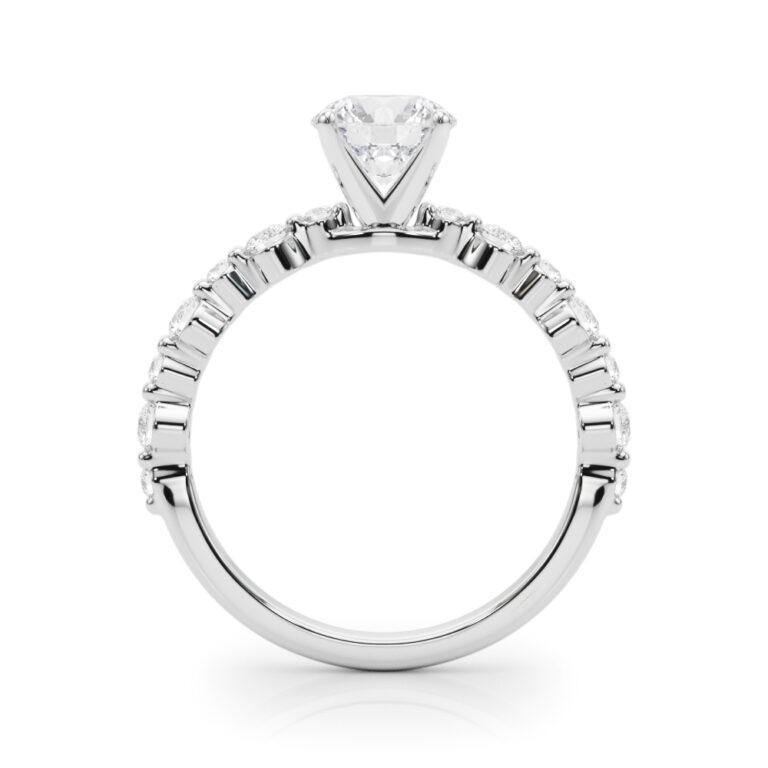 Single Shared Prong Engagement Ring - Cordelia Ring - Do Amore