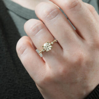 Single Shared Prong Engagement Ring - Cordelia Ring - Do Amore
