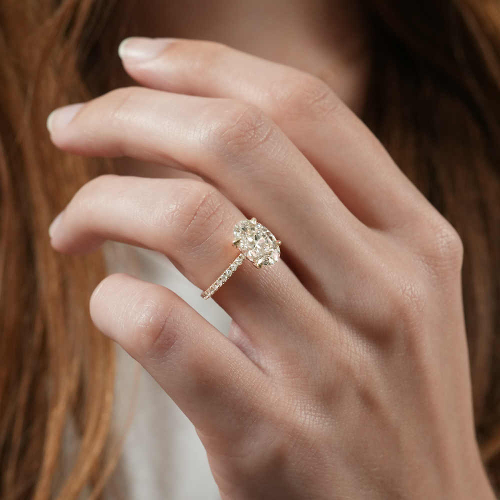 Delicate Pavé Engagement Ring - Celine Ring - Do Amore
