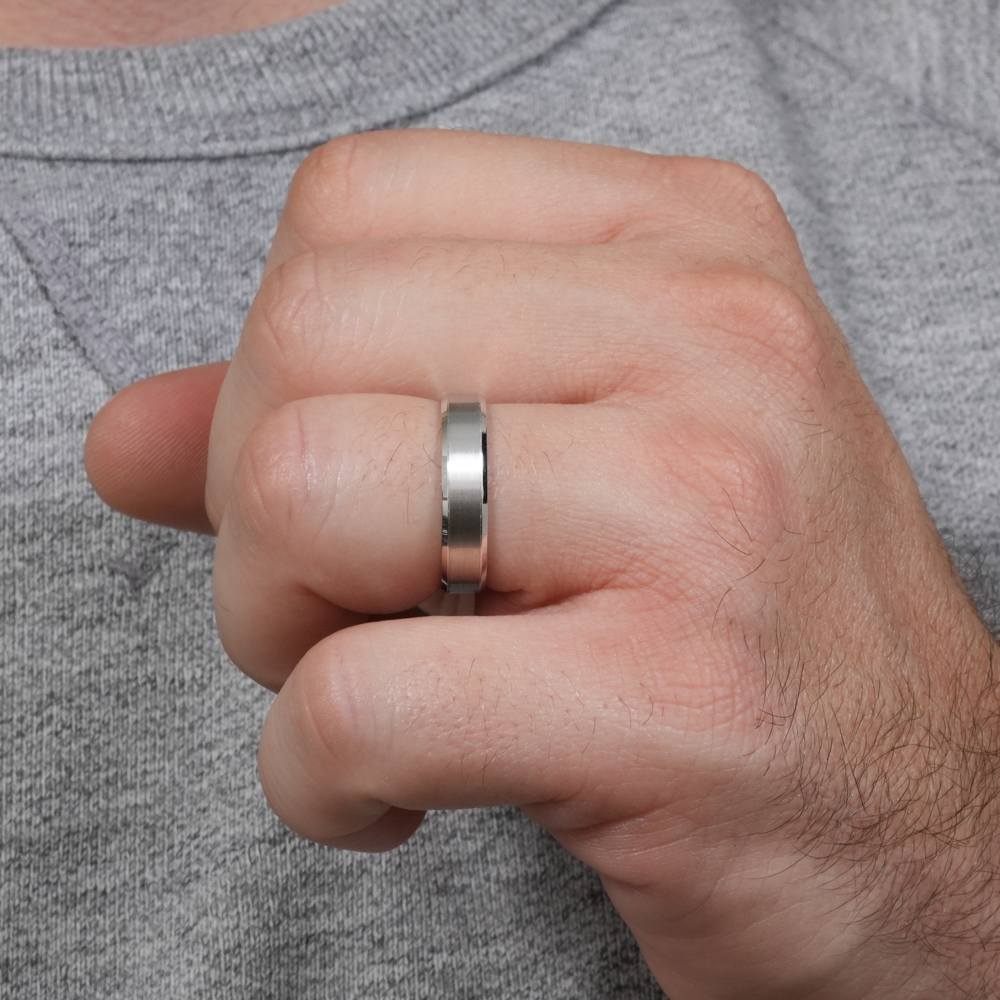 Beveled Ring - Men's Beveled Edge Comfort-fit Wedding Band - Do Amore