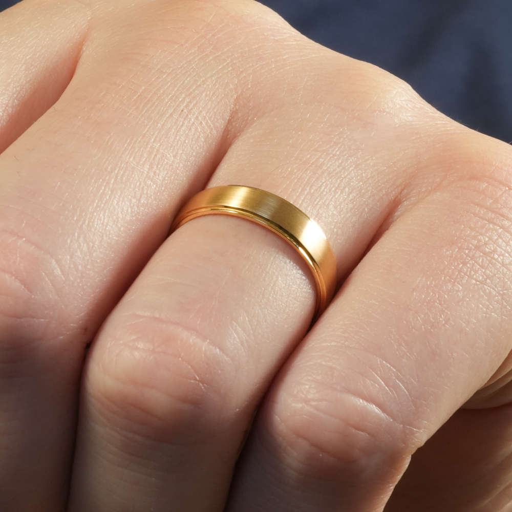 Domed Satin Finish Band with High Polish Edges - Eddy Band - Do Amore