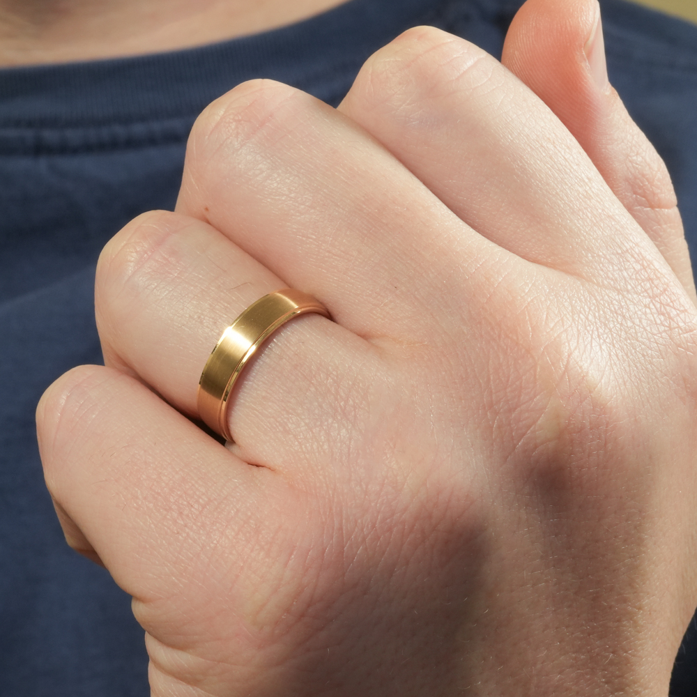 Domed Satin Finish Band with High Polish Edges - Eddy Band - Do Amore